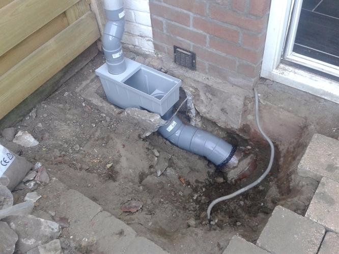 Afvoerput en regenpijp aansluiten op riool in tuin - Werkspot